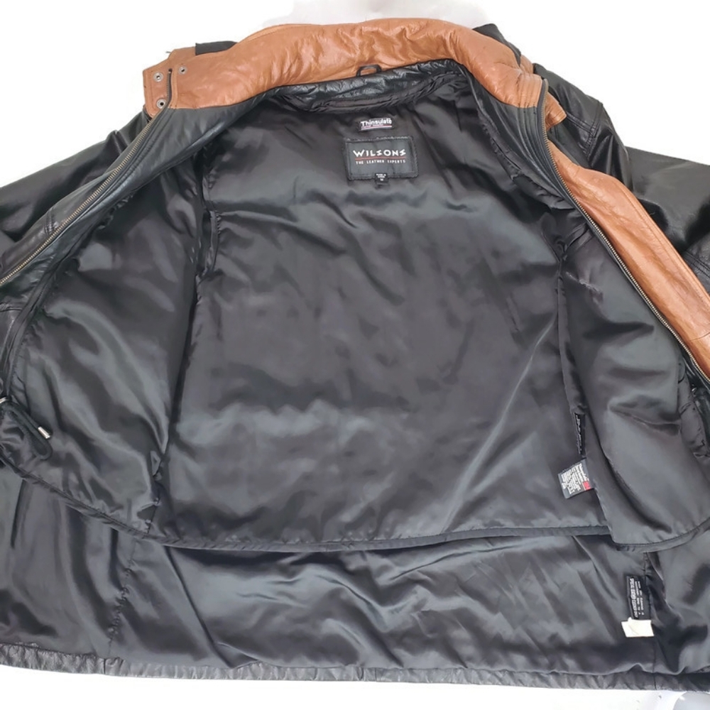 Wilsons Men's Hooded Leather Jacket Thinsulate Lining… - Gem